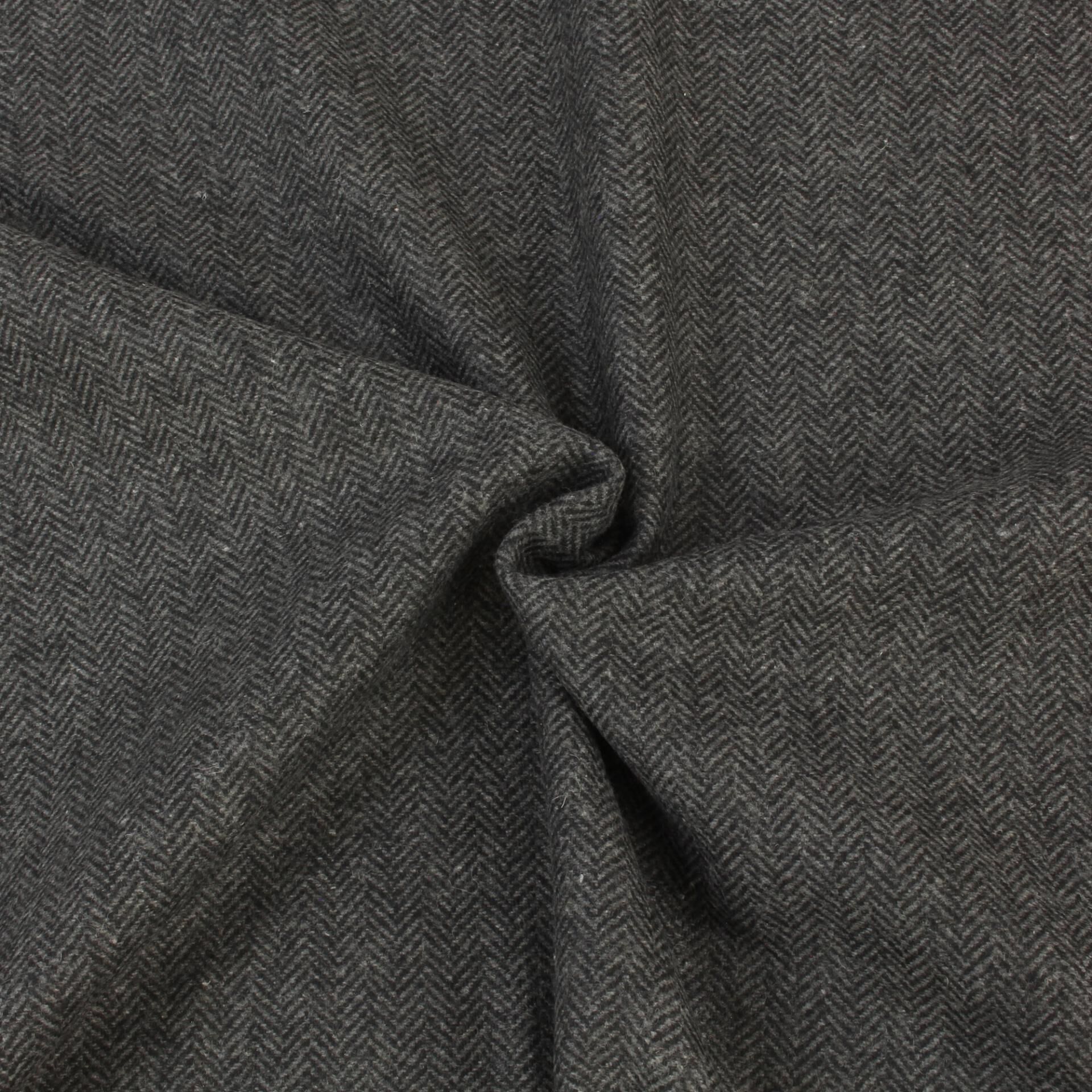 Stoff Meterware Henry Fischgrät Braun Webware Jacquard